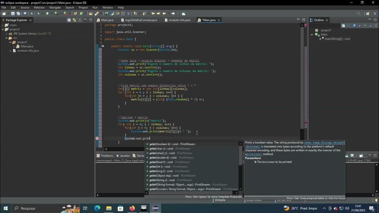 java matriz treino - YouTube