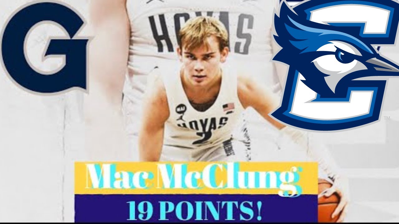 Mac McClung Georgetown Hoyas 19 PTS 5 AST 5 REBS vs #25 Creighton ...