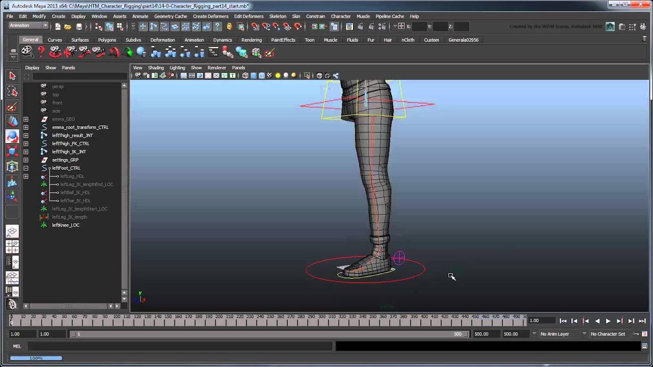 Creating a Character Rig - Part 14: No flip knee for IK leg (Advanced) - YouTube