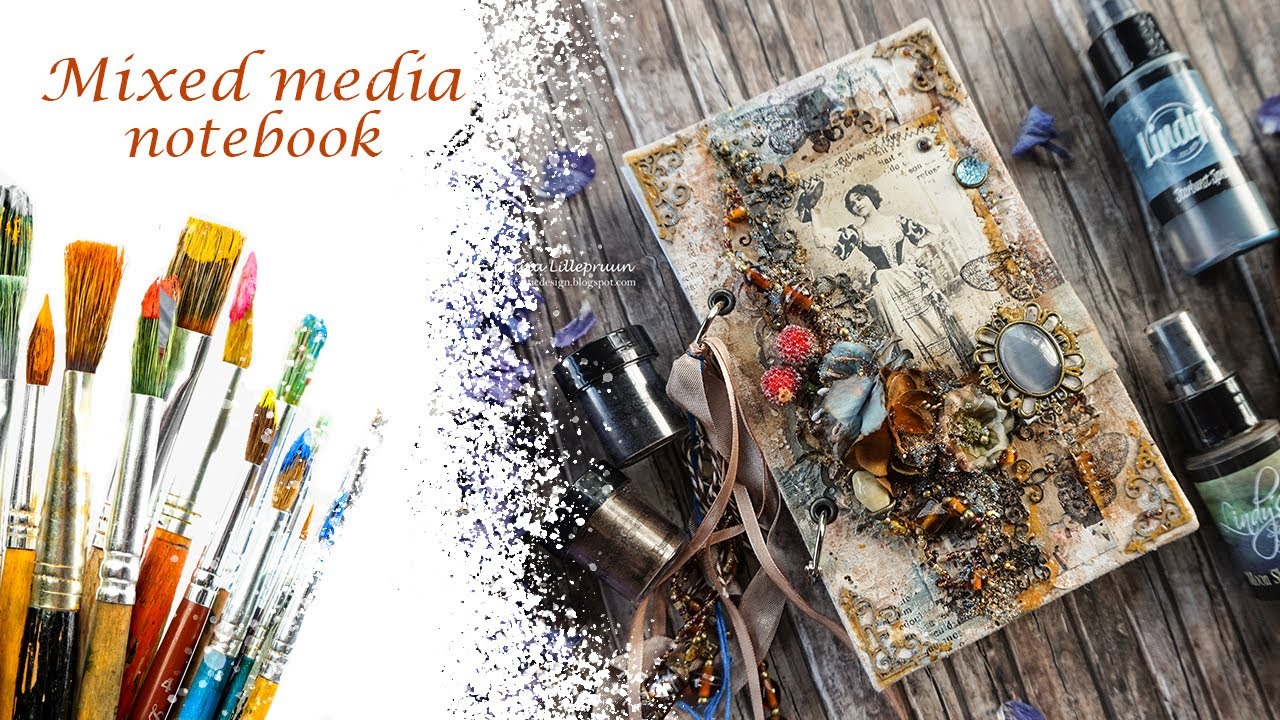 Mixed media notebook "Gypsy Soul" step by step tutorial - YouTube