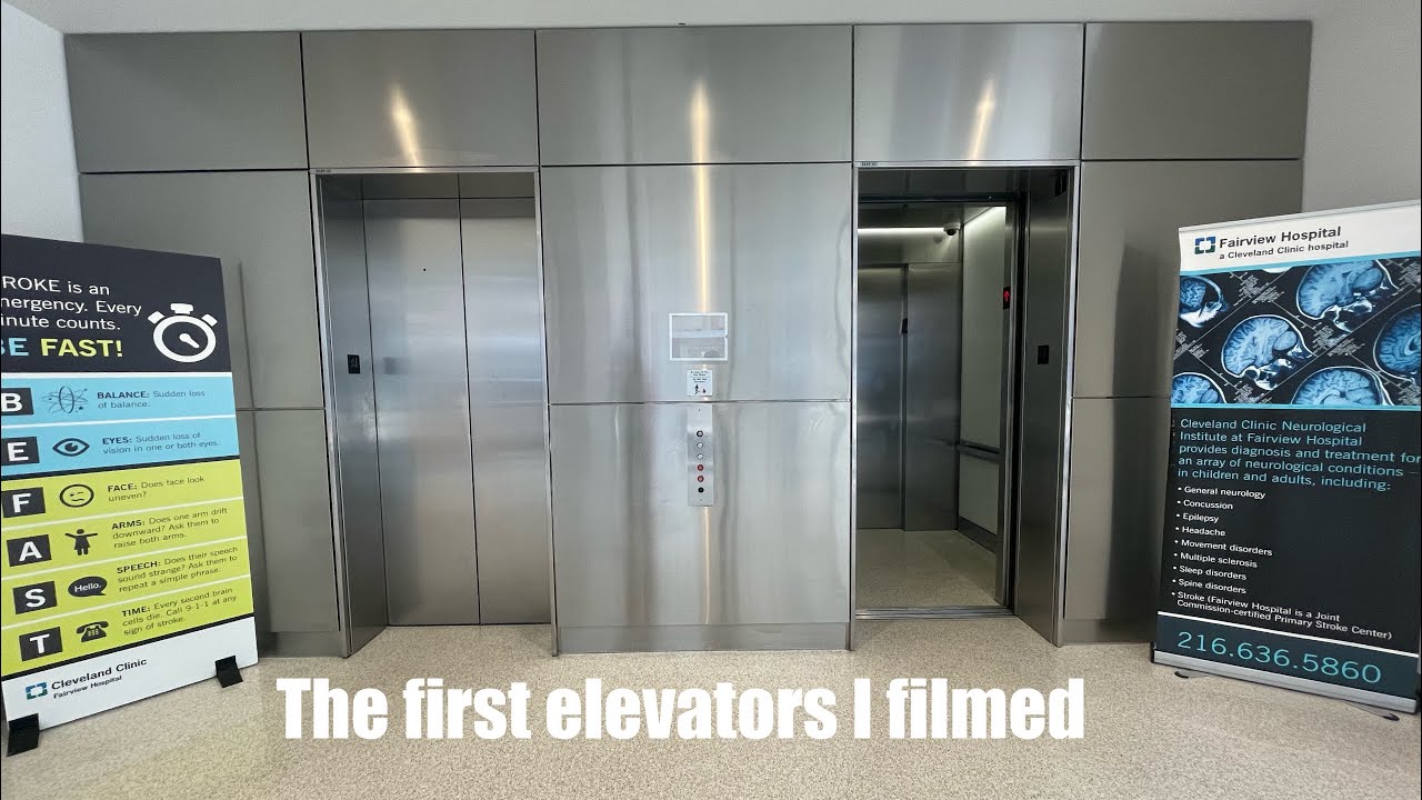 Tall OTIS Series 5 Hydraulic Emergency Elevators @ Fairview Hospital - Fairview Park, OH - YouTube