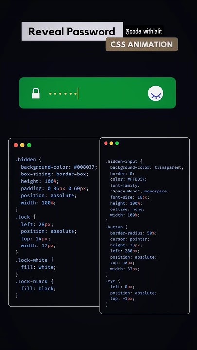 Reveal Password Toggle Js Css And Html🧑‍💻 Coding Programming 2024 Htmlcssjs Webdevelopment