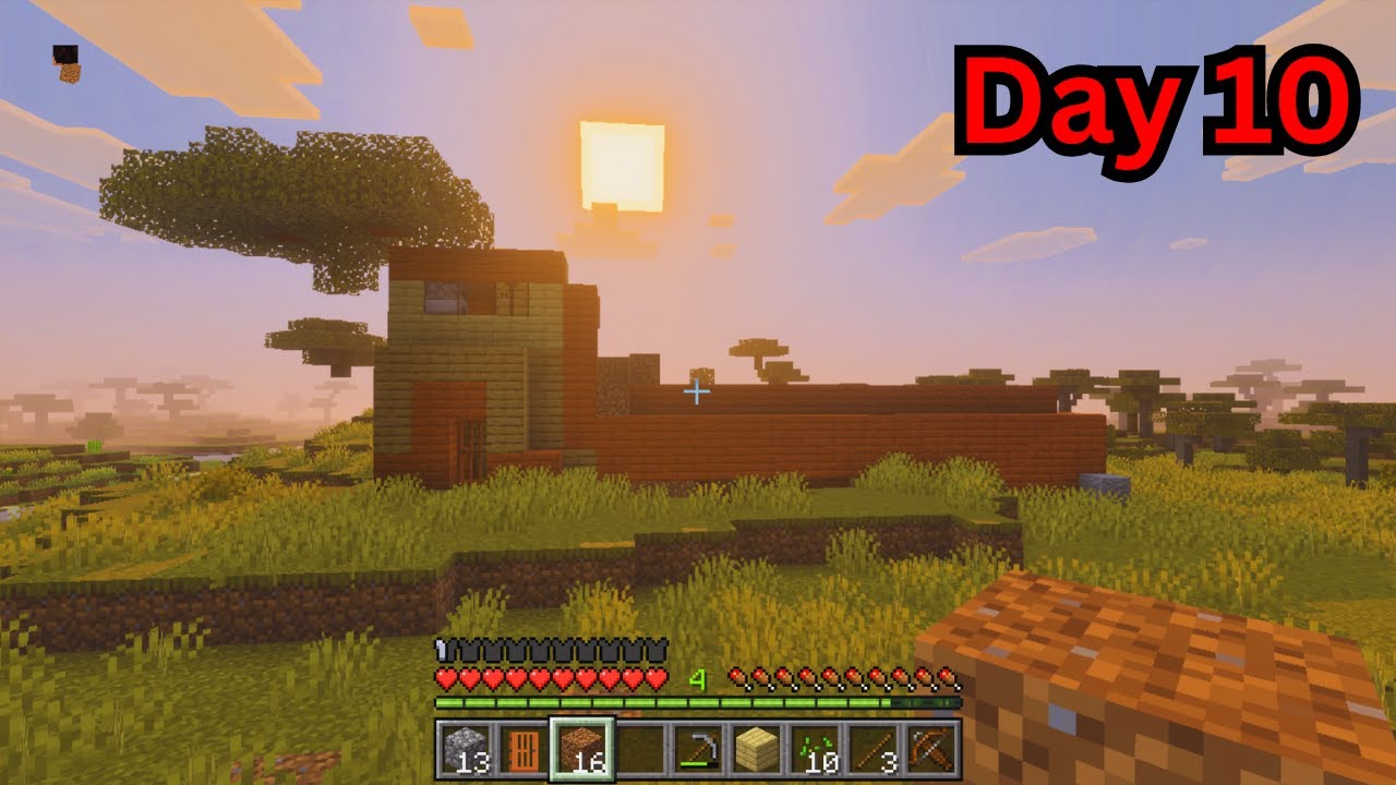 Trying to Survive for 30 Day in Minecraft! - Day 10 - YouTube