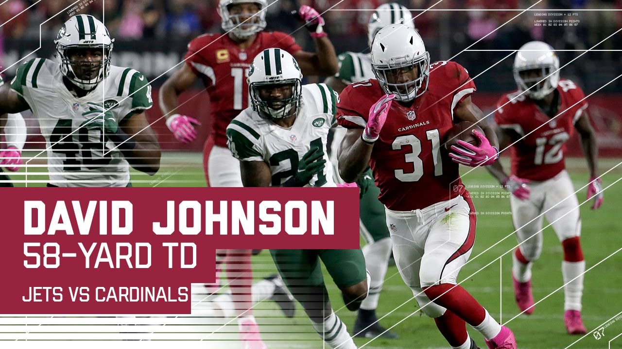 David Johnson Breaks Away for a 58-Yard TD Run! | Jets vs. Cardinals ...