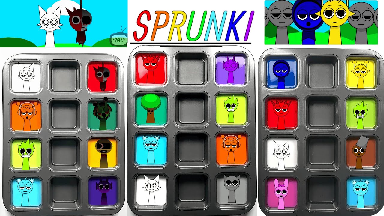Guess the color of the Normal & Horror Sprunki characters. Satisfying ...