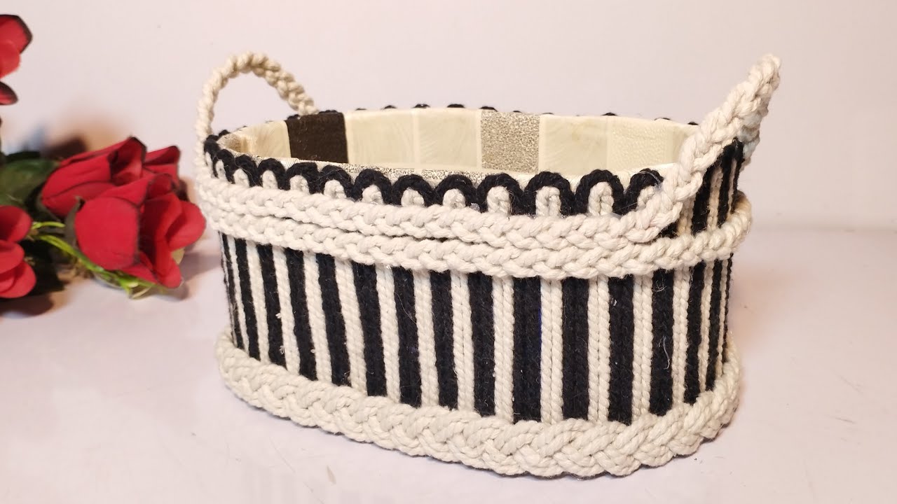 Transform cardboard into beautiful rope basket🔥/ Diy storage basket ...