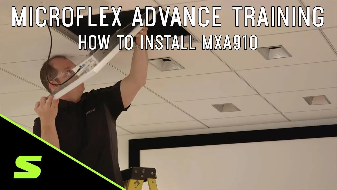 Microflex Advance Training: How to Install MXA910 Ceiling Array | Shure - YouTube