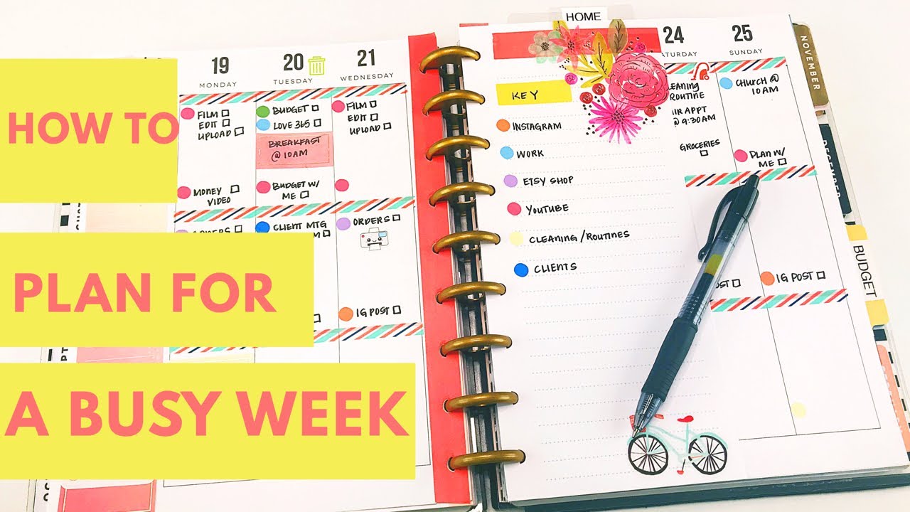 How I Plan for a Busy Week #planwithme #weeklyplanwithme #happyplanner ...