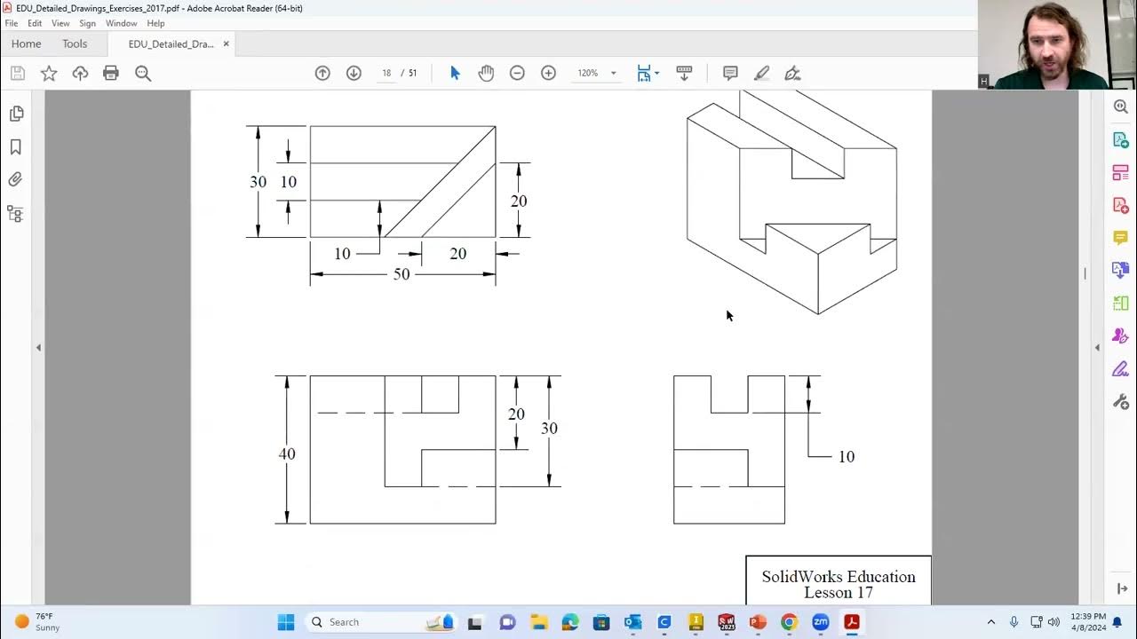 Autodesk Inventor SW Parts Lesson 17 and 18 - YouTube