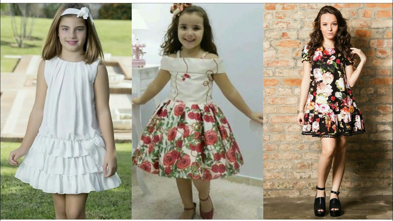 Kids cotton round dress design / small girl cotton round dress design ...