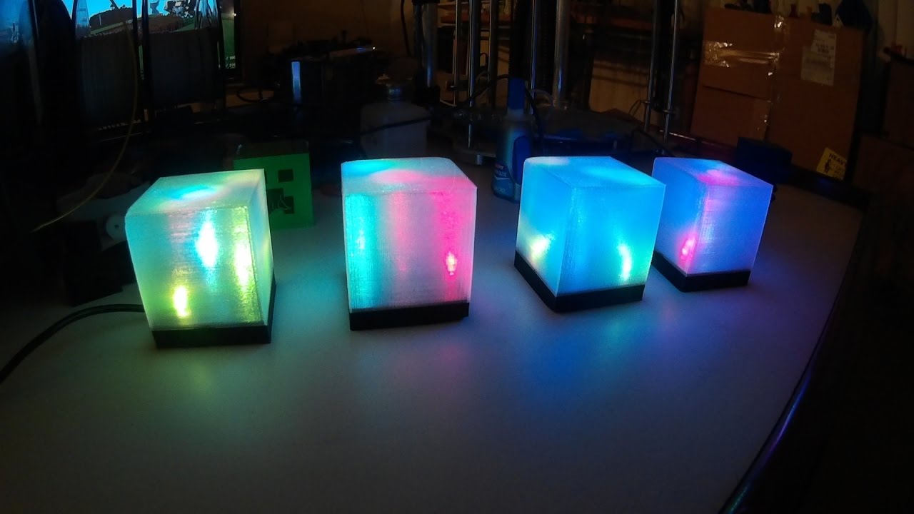 LED Cube Light with Slow Change Color LEDs - YouTube