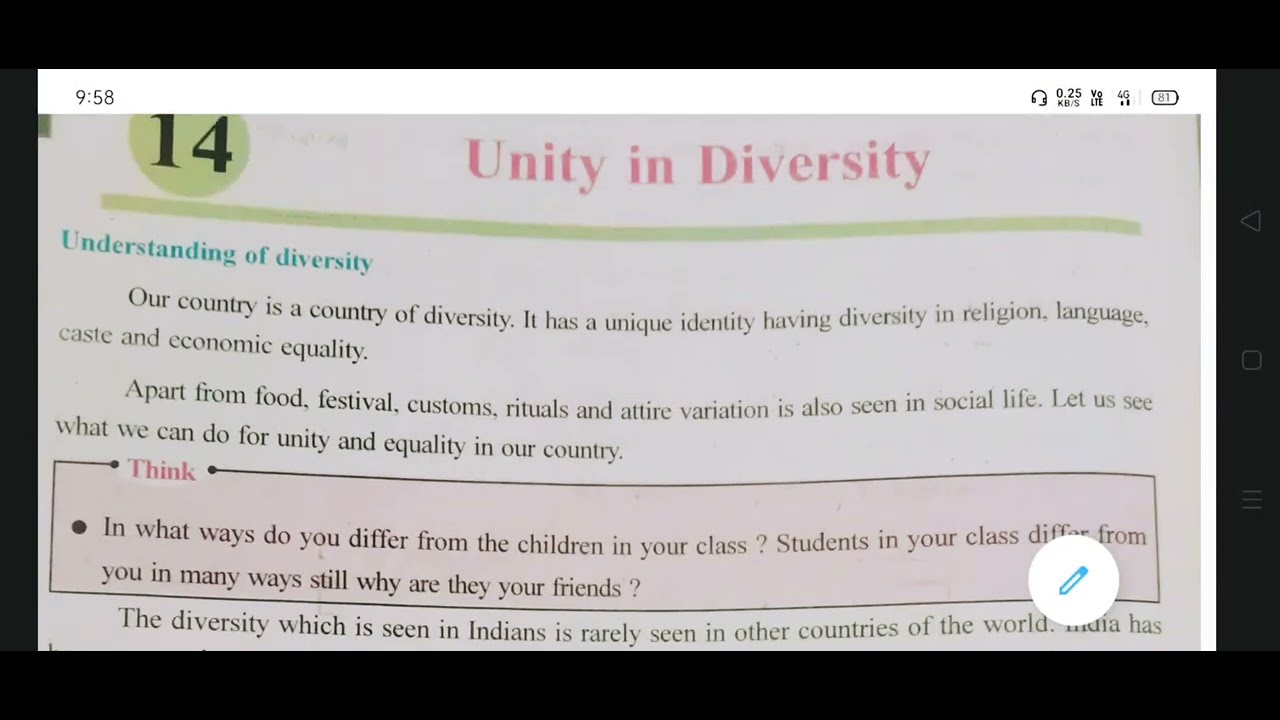 Unity in Diversity class 6 lesson 14 || #VedBarot_#Video - YouTube