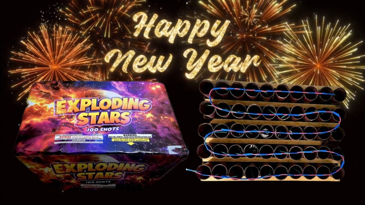 Exploding Stars 100s 'angled' & 50s Canister shell rack 'Salute finale ...