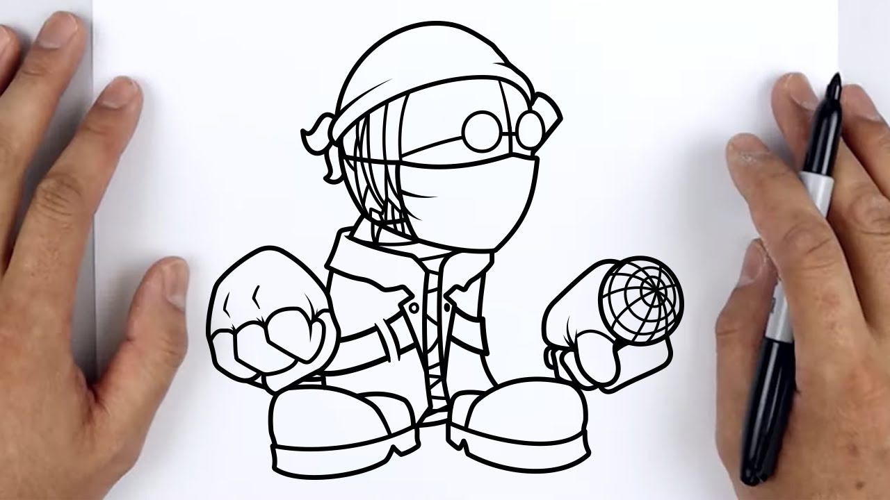 HOW TO DRAW HANK J WIMBLETON (MASHPROTATO) | Friday Night Funkin (FNF ...