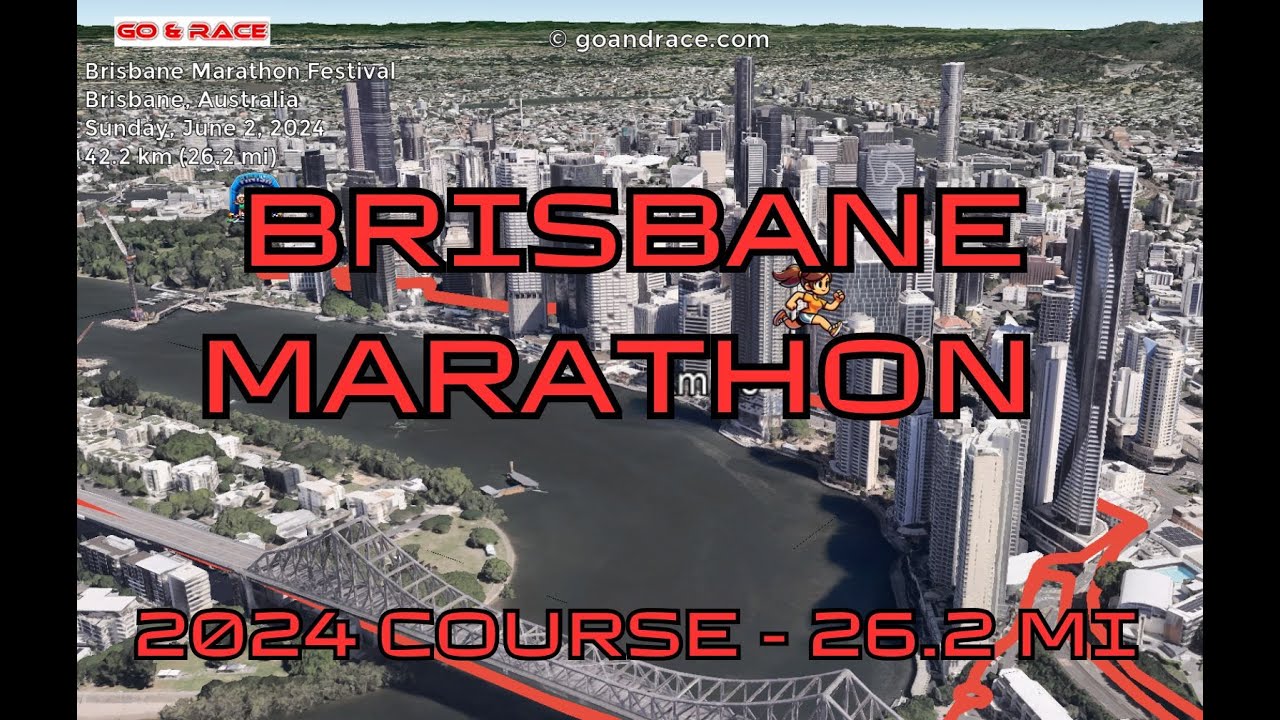 Brisbane Marathon Festival (2024): fly over the marathon course! Video ...