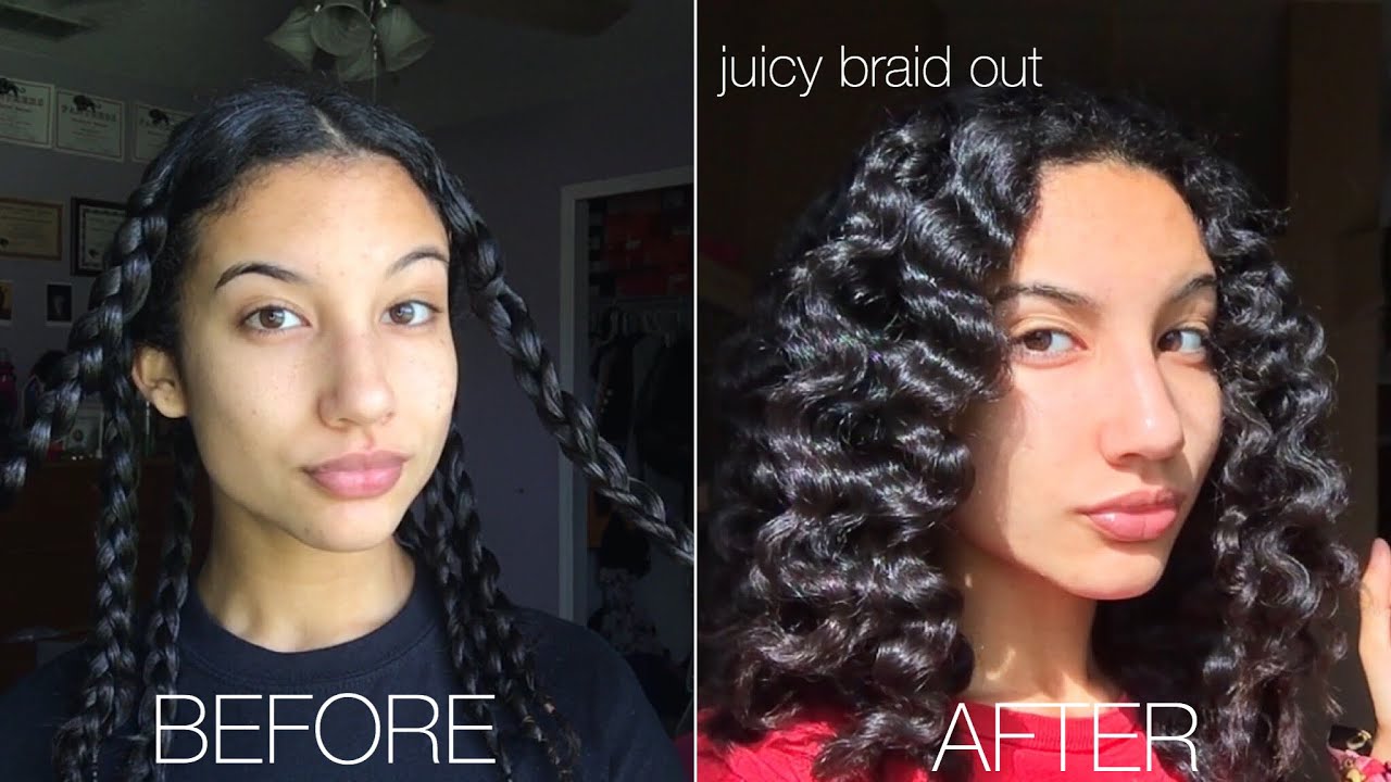 Braid Out Before And After