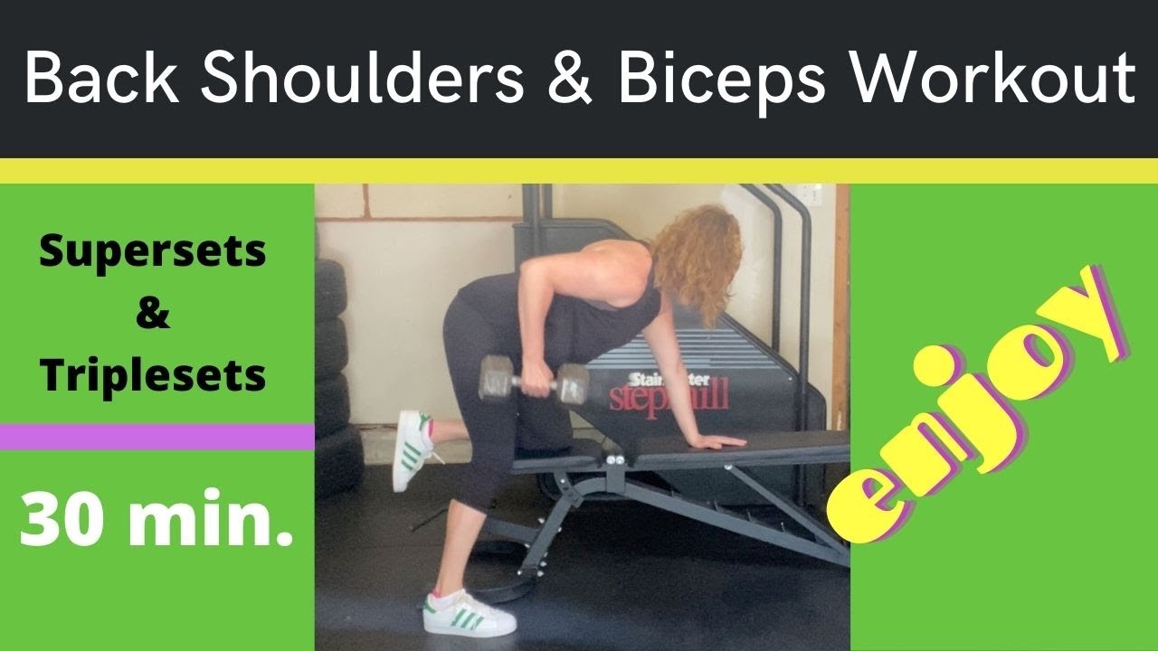 Back Shoulders & Biceps Workout Follow-Along 30 minutes - YouTube