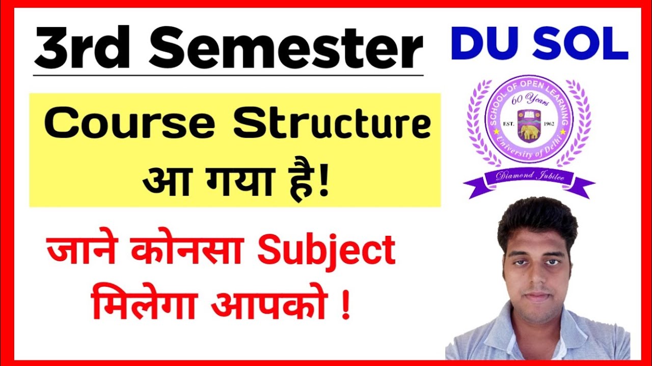 SOL Third Semester Course Structure Release 2023 | Du Sol third semester Subject Details 2023 ...