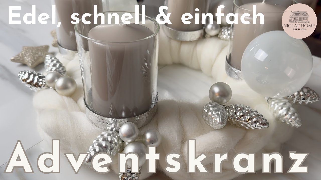 Edler Adventskranz mit Wolle mit einfacher Erklärung zum Selbermachen ...