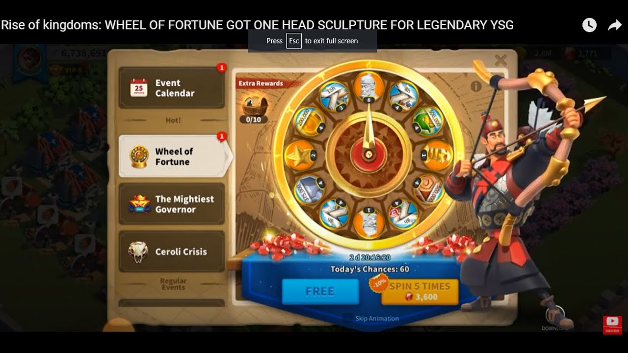 Rise of kingdoms: WHEEL OF FORTUNE GOT ONE HEAD SCULPTURE FOR LEGENDARY ...