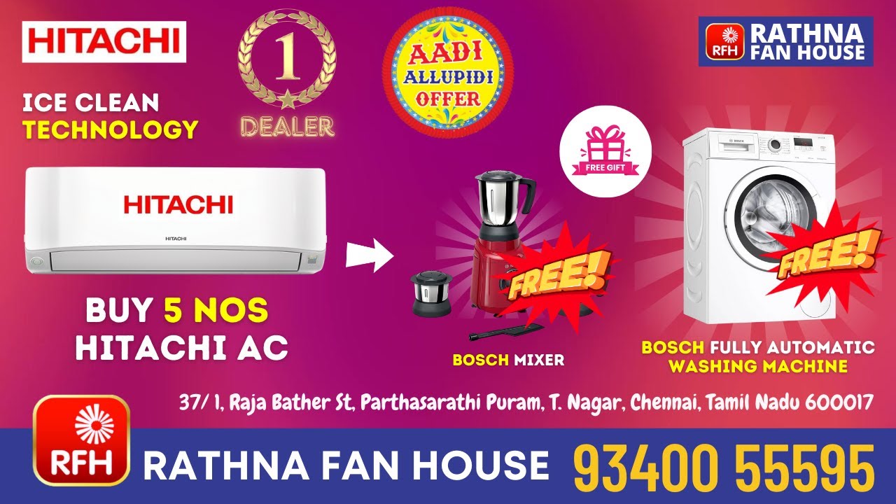 🌬️ Stay Cool with Hitachi ACs from Rathna Fan House! 🌬️ at AADI ...