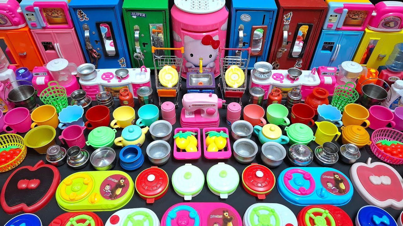 7:35 Minutes Satisfying With Unboxing Hello Kitty Sanrio Kitchen Set ...