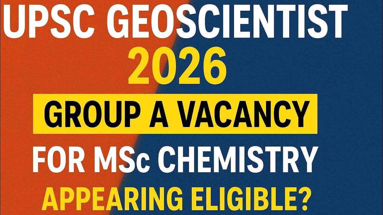 Government job vacancy for Msc Chemistry | UPSC Geochemist - YouTube