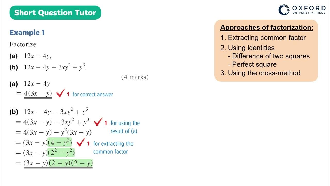 Oxford Mathematics for the New Century Expert Tutor Video 3A Chapter 1 ...