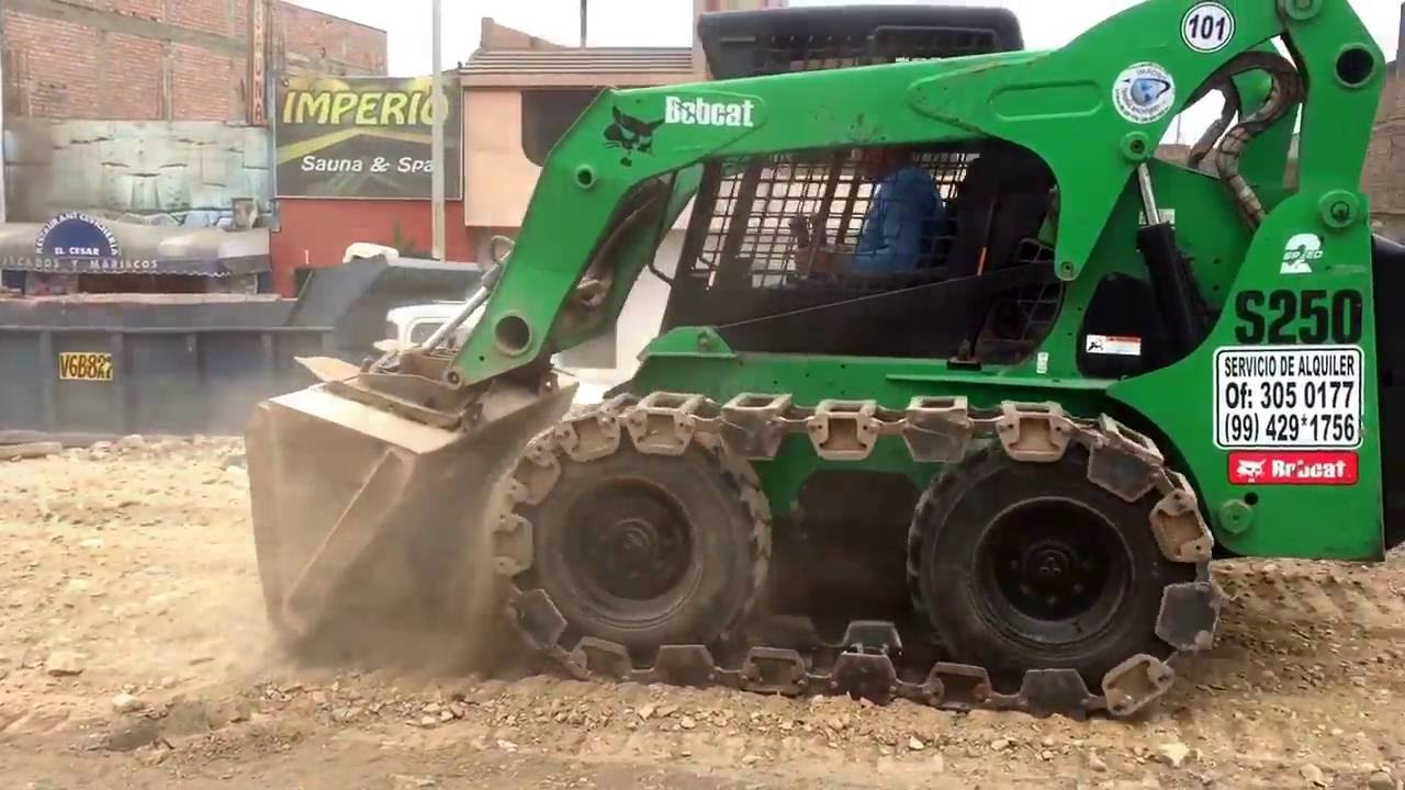 minicargador bobcat con oruga - alogruas.com - YouTube