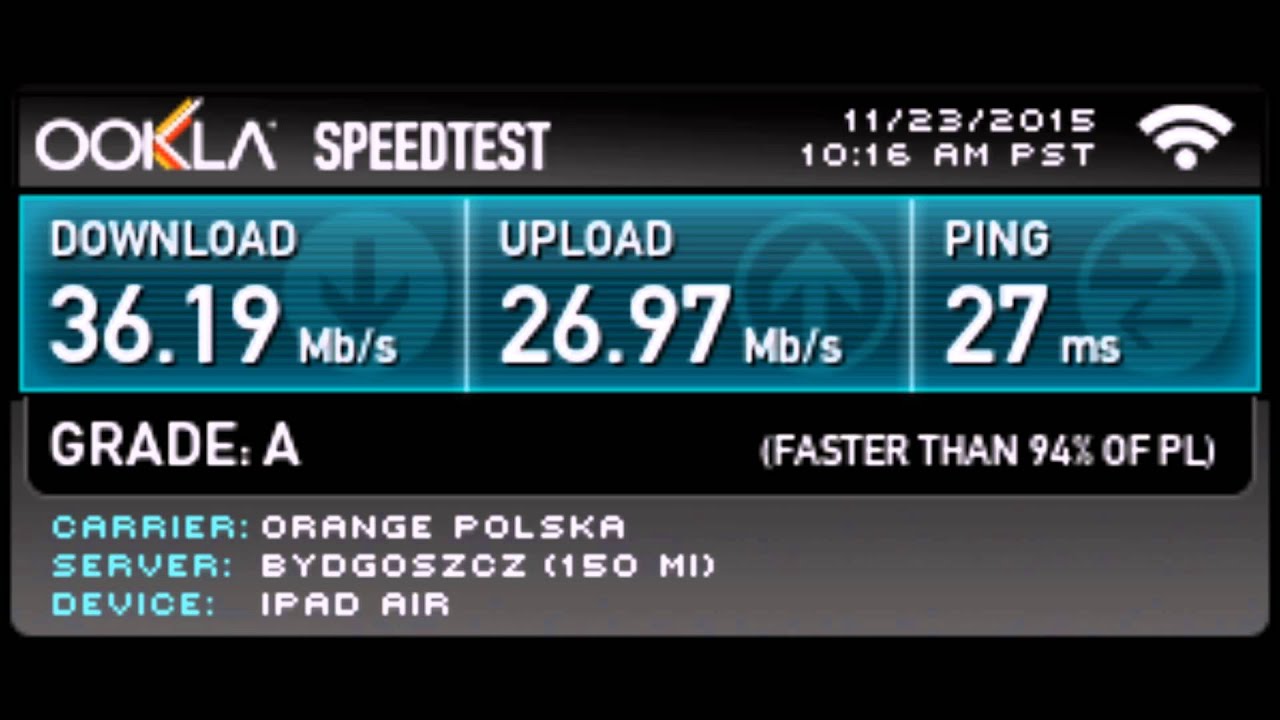 orange Polska speedtest- test prędkości LTE w sieci orange - YouTube
