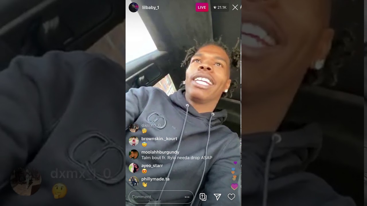Lil Baby on Instagram Live Taking Pictures With Fans - YouTube