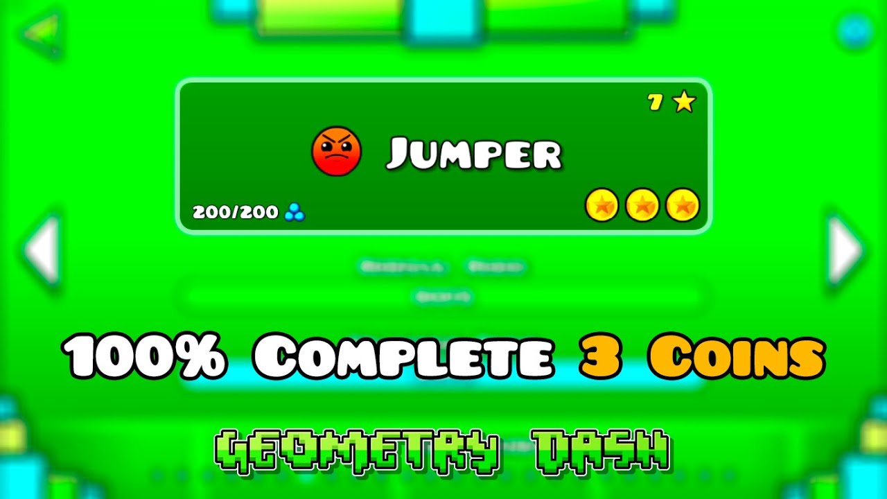 JUMPER 100% Complete [ 3 Coins ] - Harder Level - Geometry Dash 2.2 ...