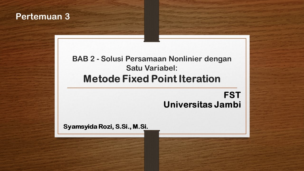 Metnum: 3c. Algoritma Metode Fixed Point Iteration Untuk Menemukan ...
