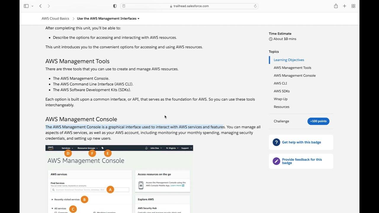 Use the AWS Management Interfaces | Salesforce Trailhead Quiz - YouTube