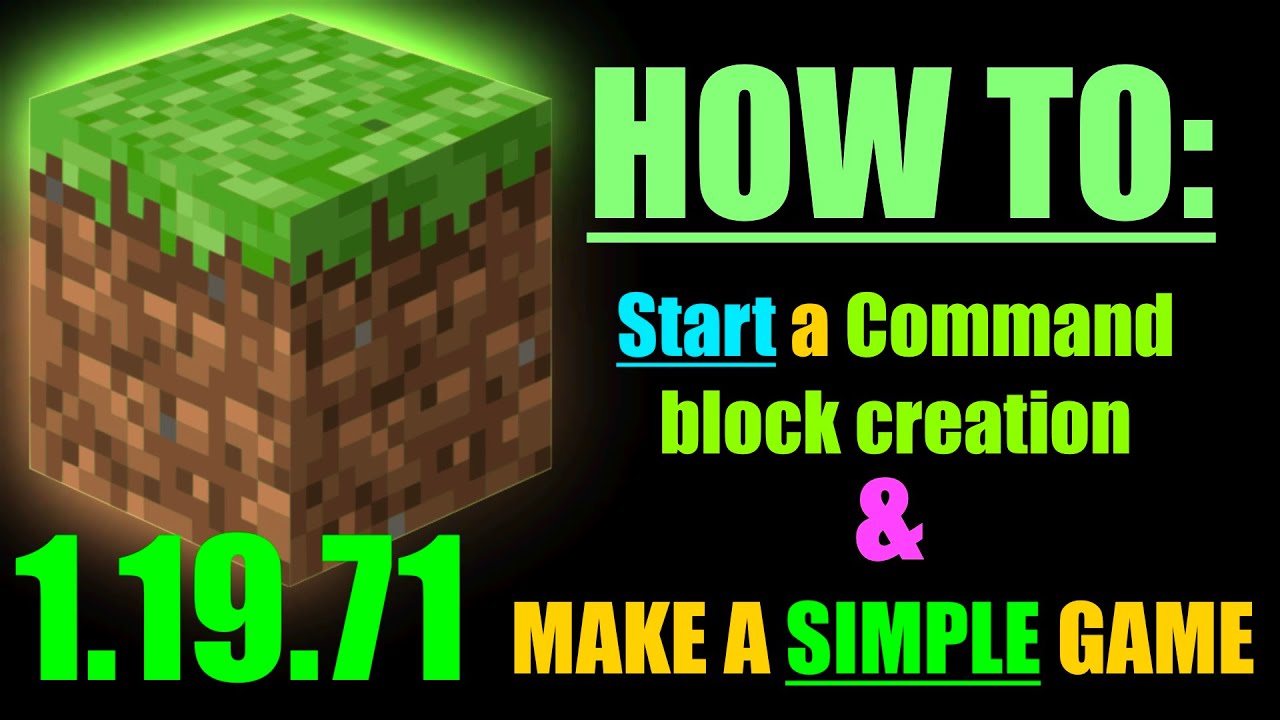 How To Start A Command Block Creation Make A Simple Game Youtube