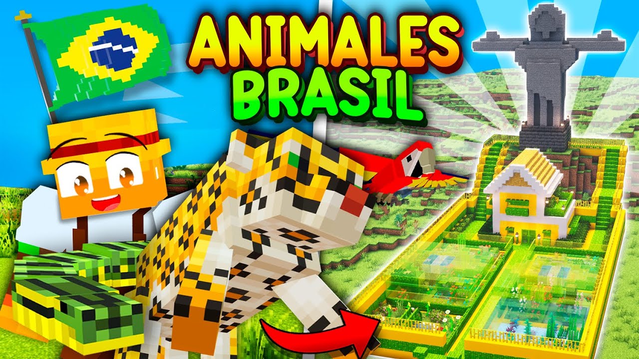 Construí un ZOOLÓGICO con ANIMALES de BRASIL en MINECRAFT 🦜🐍 - YouTube