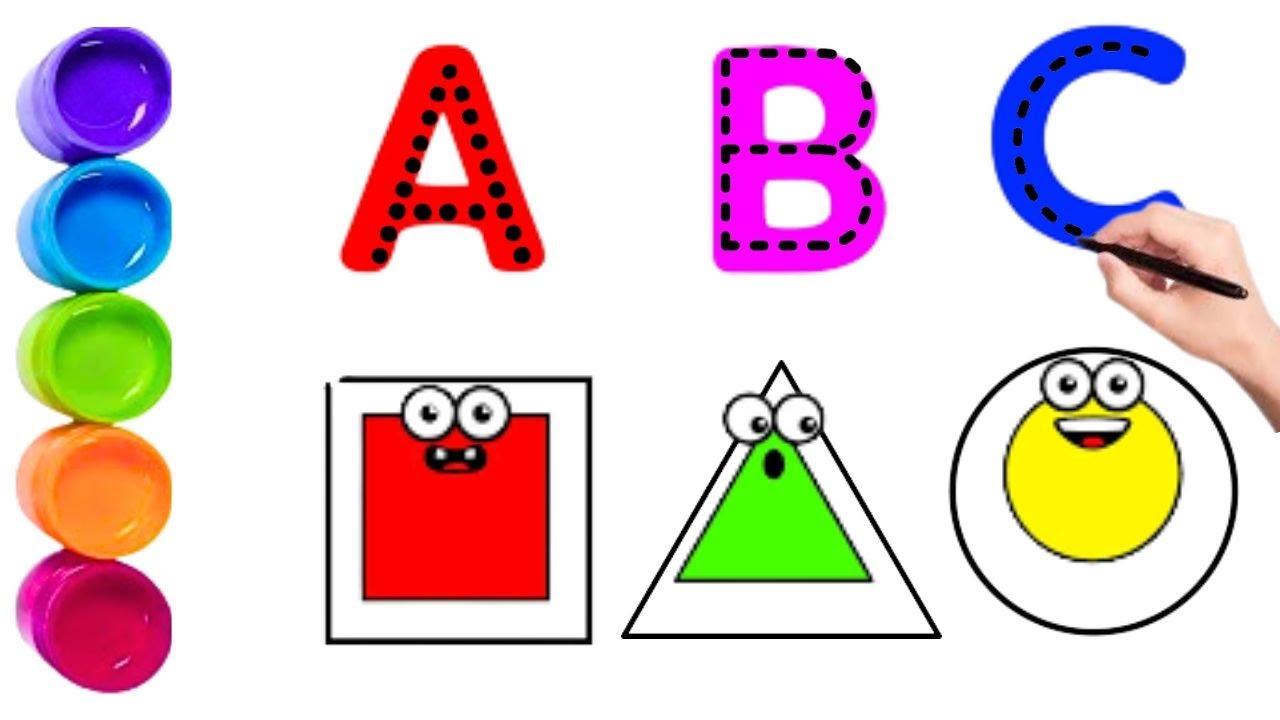 Learn ABCD Alphabets and numbers counting 123.Shapes for kids and ...