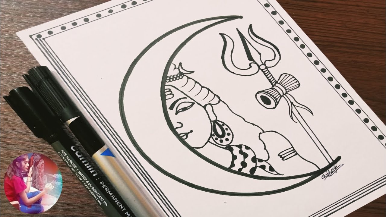 Load Shiva Drawing Very Easy/Line Drawing Of Mahadev/How To Draw Lord ...