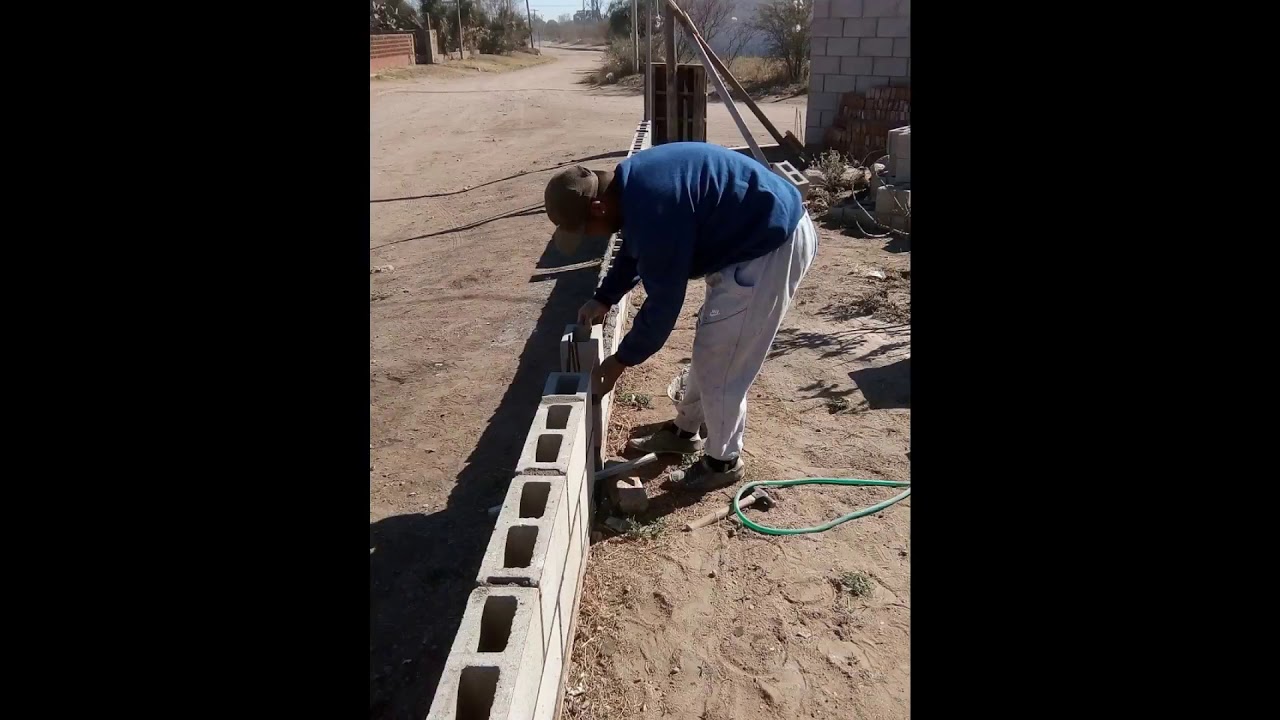TAPIA DE BLOQUES DE CEMENTO! - YouTube