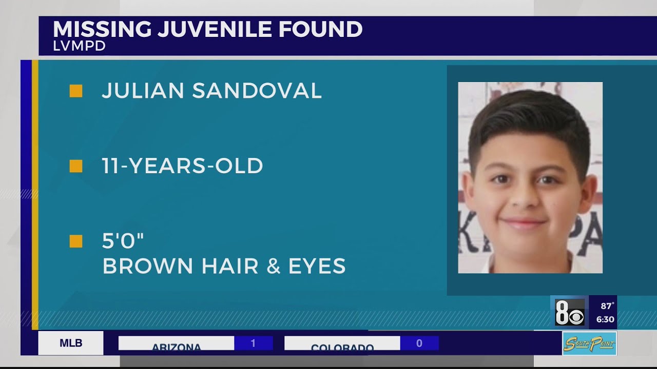 Las Vegas police locate 11-year-old missing boy - YouTube