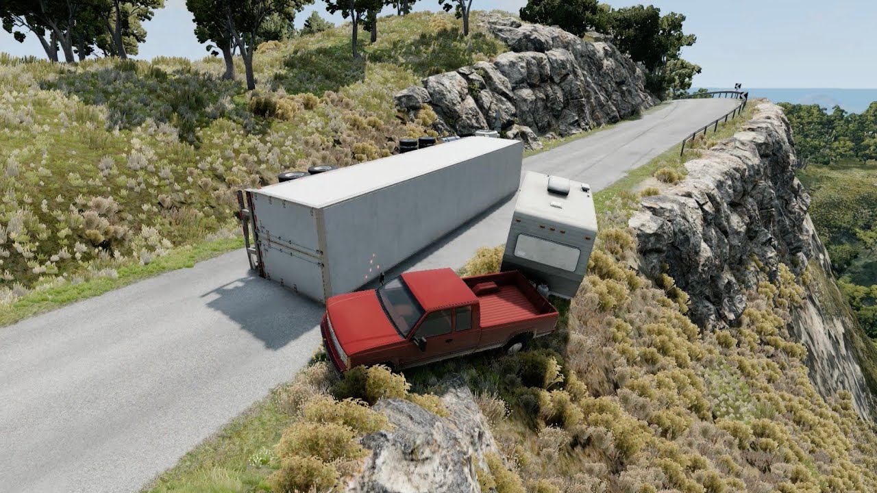 Cars vs Cliff Roads #1 - BeamNG drive | GP-Game - YouTube
