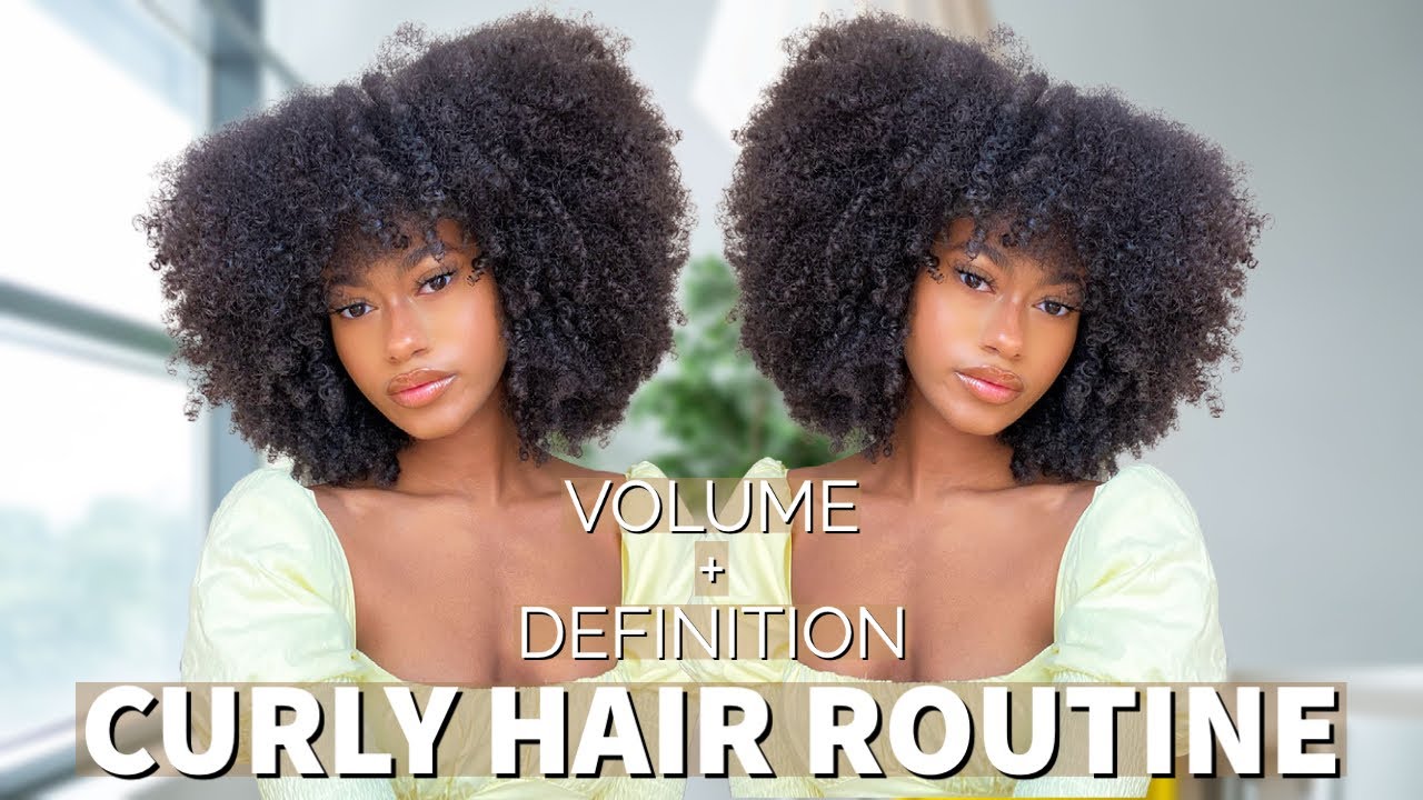MY CURLY HAIR ROUTINE 2021 | VOLUMINOUS & DEFINED AFRO - YouTube