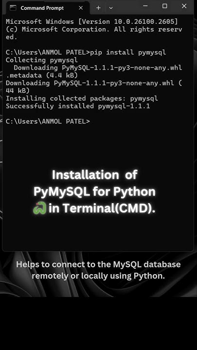 How To Install Pymysql Module For Python🐍 In Terminal Cmd Python Terminal