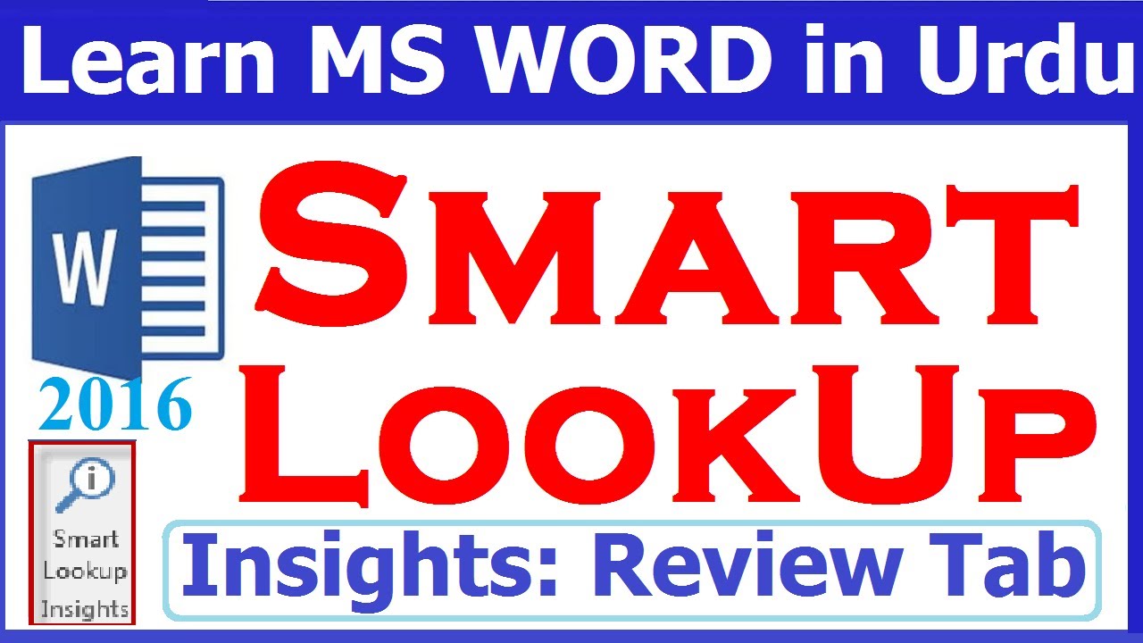 How to Use Smart Lookup in MS WORD 2016 - YouTube