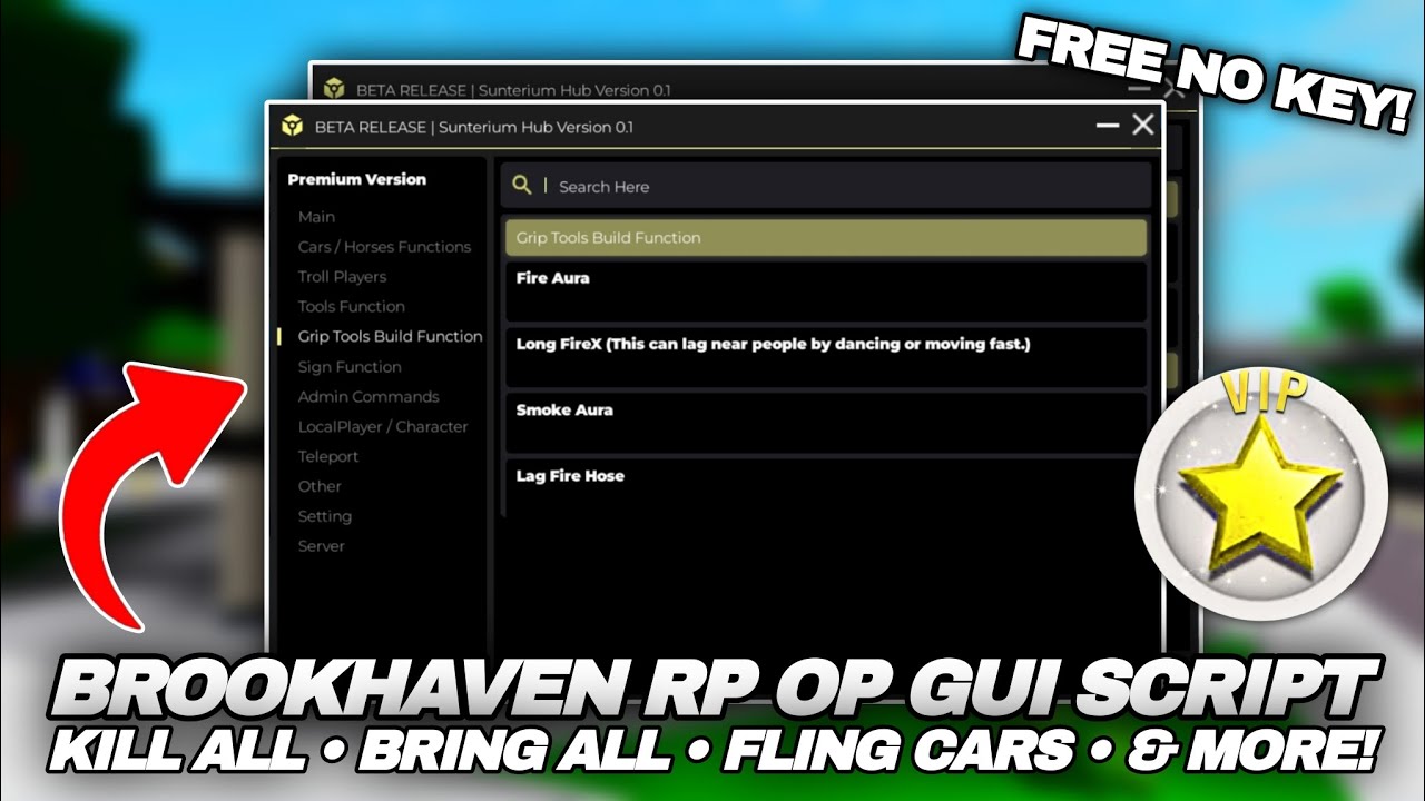 NEW! Sunterium Hub V0.1 - Brookhaven RP OP Gui Script For Delta/Codex/Fluxus/Arceus (Keyless ...