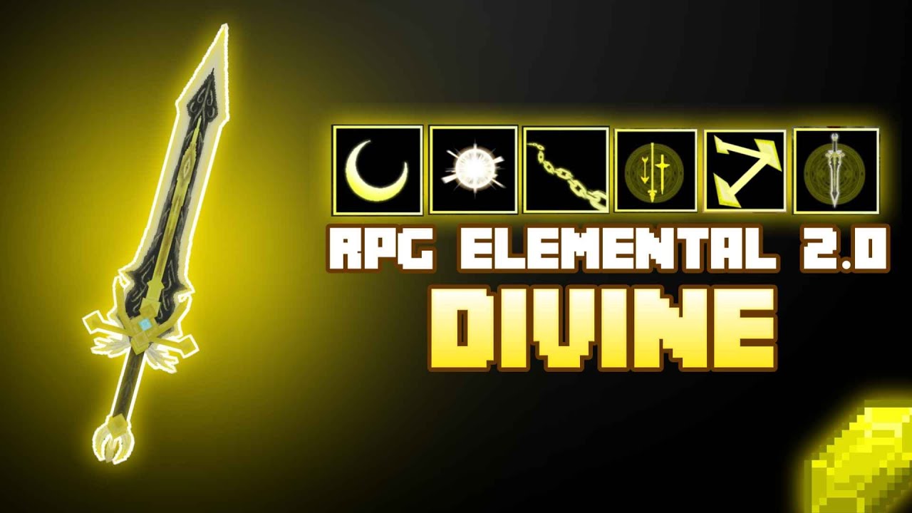RPG Elemental Weapon 2.0 Addon MCPE 1.21.30 | Divine Sword - YouTube