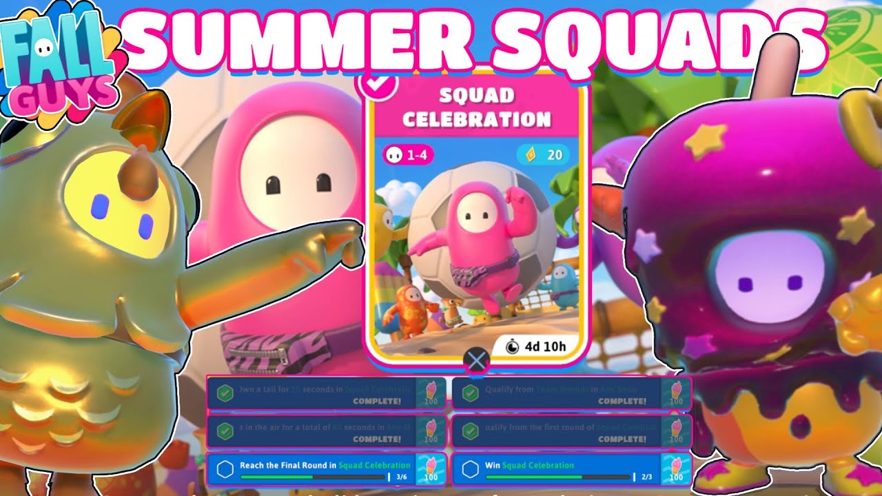 New Fall Guys Summer Squads And Unlocking The Golden Wolf Lower - YouTube