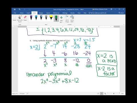 Zeros of Polynomials: Using Rational Roots Theorem and Finding All ...