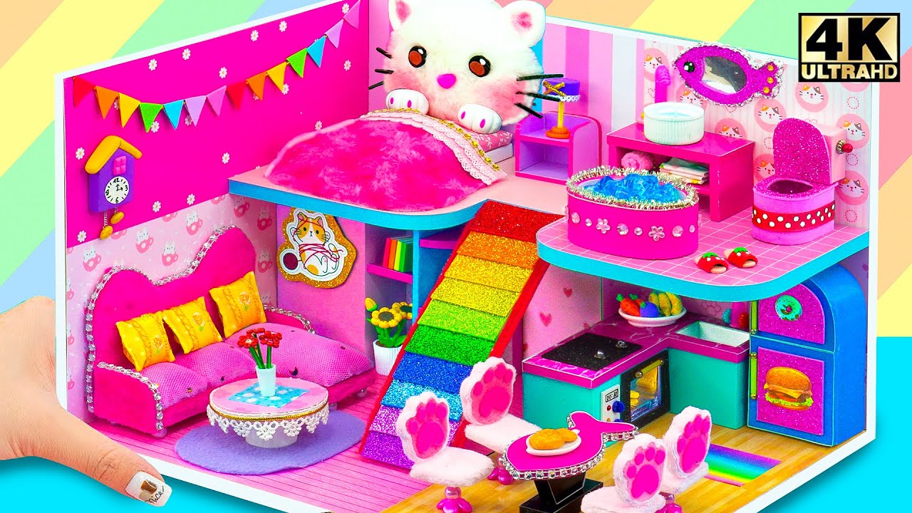 Build Most Stylish Pink Cat House with Kitten Bedroom and 3 Cute Room ...