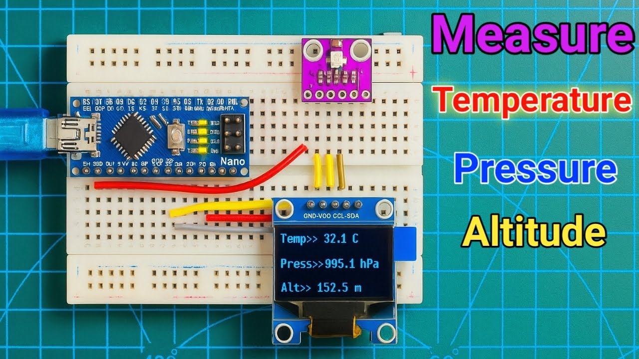 How to measure Temperature Pressure and Altitude on Oled display with ...